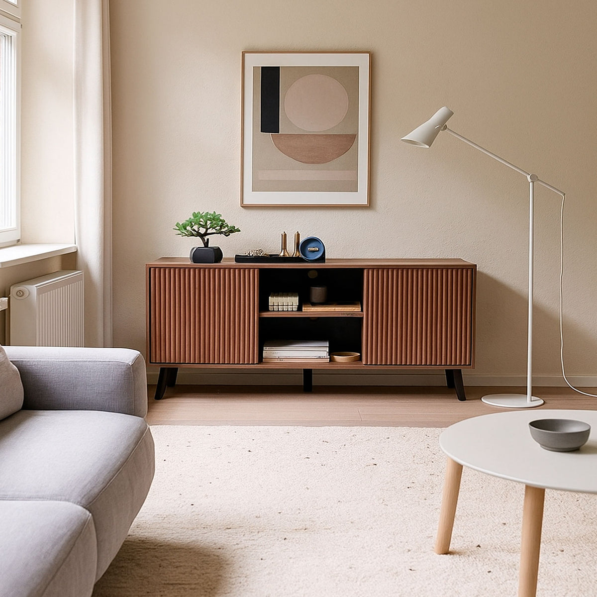 Rack Alto Atacama Line Nogal - Rack TV - Organiza tu espacio con estilo